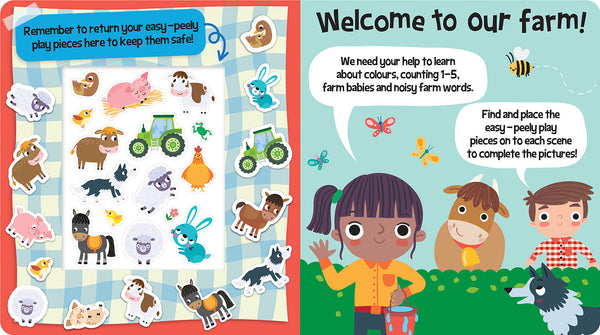 #391367 Easy Peely On the Farm Peel, Stick, Play Activity Book | Action ...