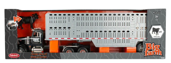 #47600 1/16 Peterbilt Model 367 Semi with Livestock Trailer & Cattle ...