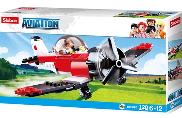 #B667E Aviation Farm Crop Duster Plane Building Brick Kit | Action Toys