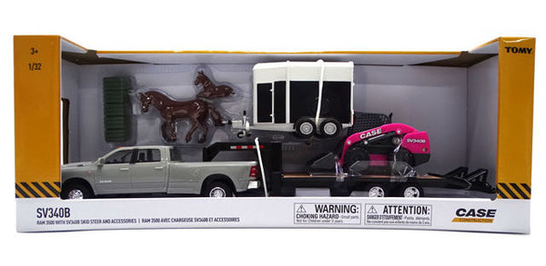 #47431 1/32 Case Hobby Set with Pink SV340B Skid Steer, Ram Pickup & A ...