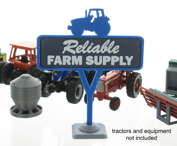 #64-622-BL 1/64 Blue Reliable Farm Supply Sign | Action Toys